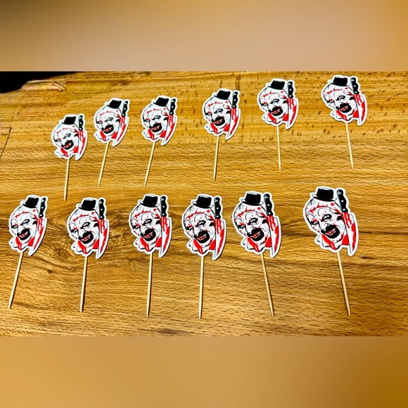 Party Supplies | Art The Clown Terrifier Horror Cupcake Toppers Made ...